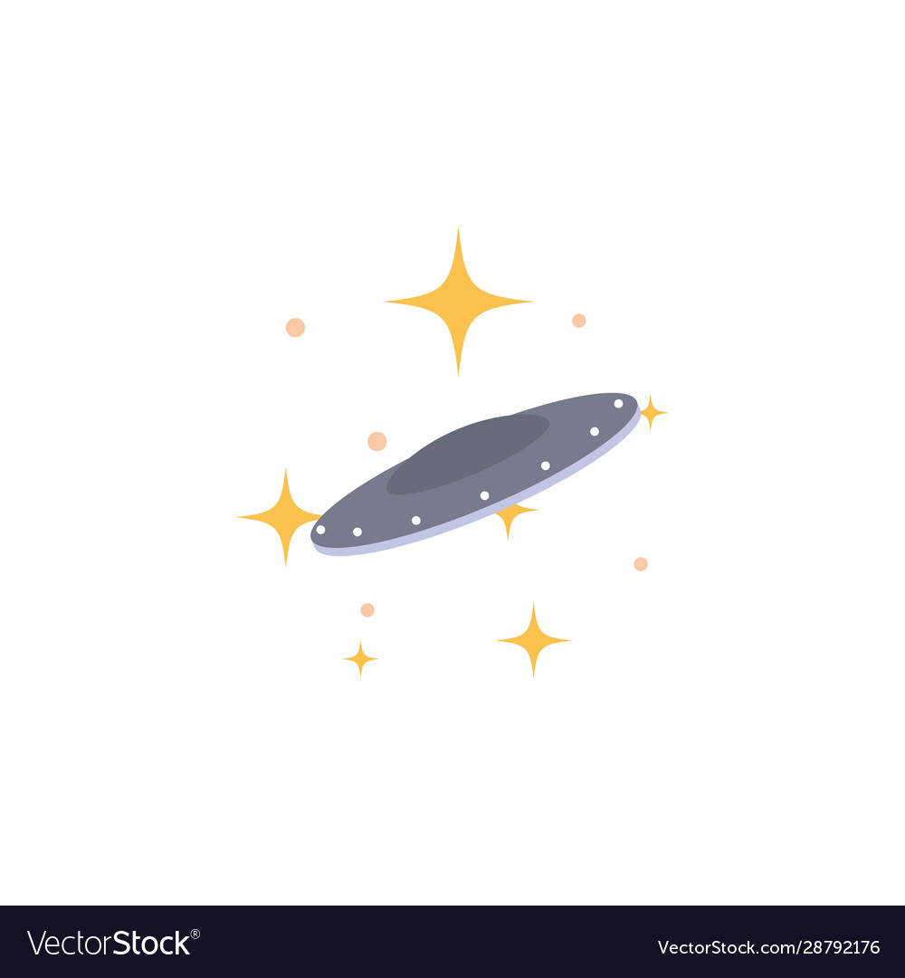 Space ufo flat style icon Royalty Free Vector Image