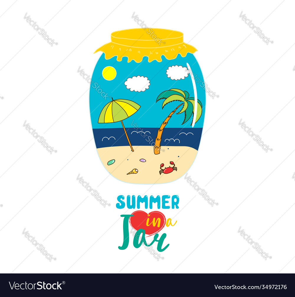 Summer in a jar Royalty Free Vector Image - VectorStock