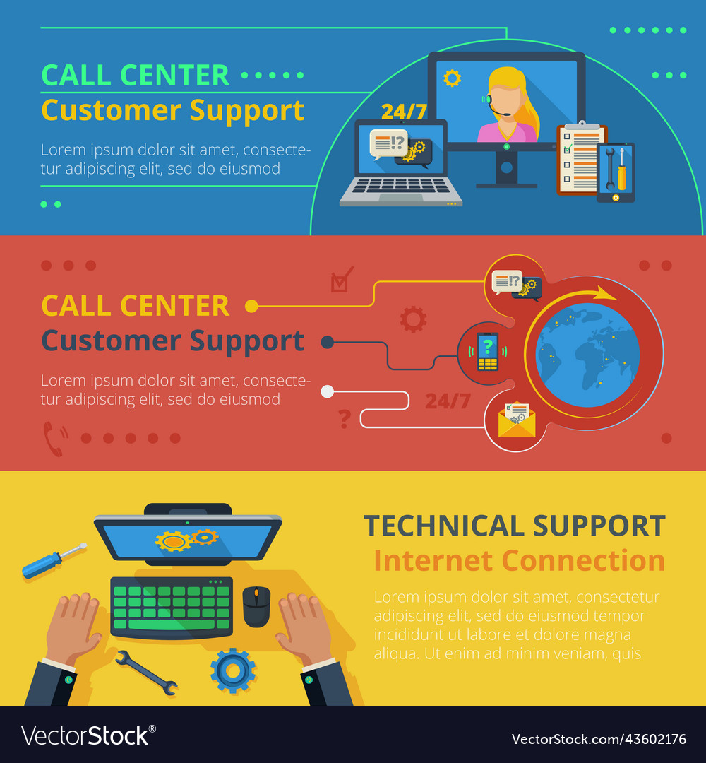 Support horizontal banner set Royalty Free Vector Image