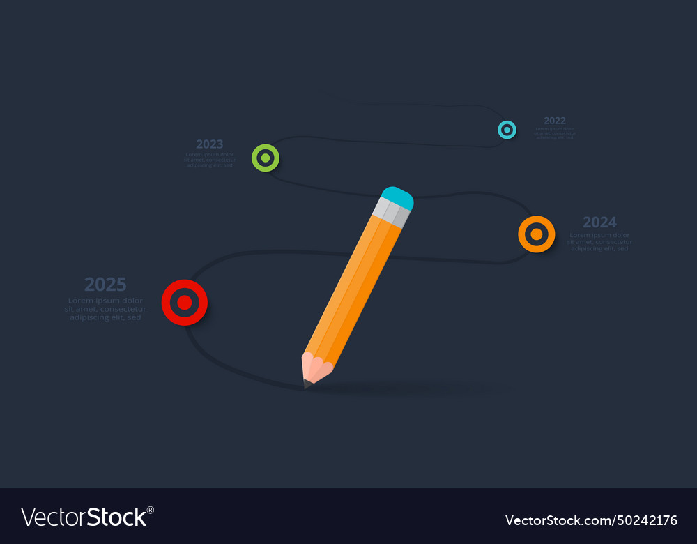 Timeline infographic with 4 elements template Vector Image