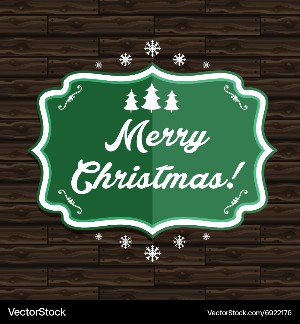 Winter label with text merry christmas Royalty Free Vector