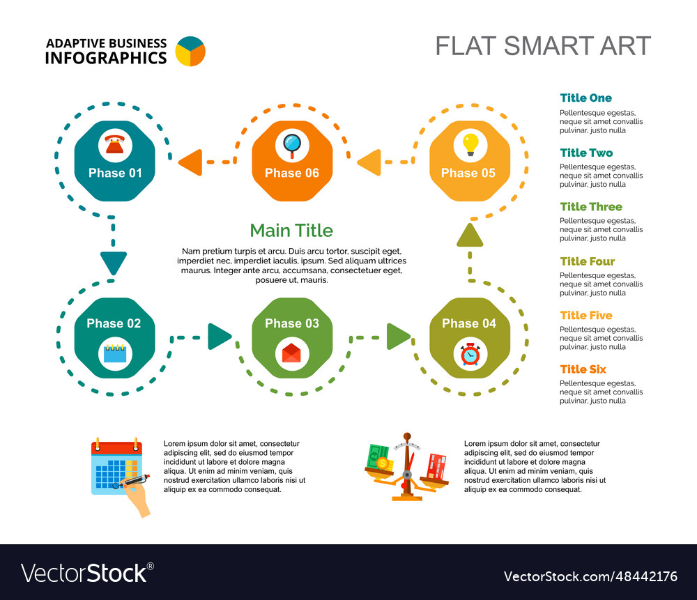 Workflow cycle slide template Royalty Free Vector Image