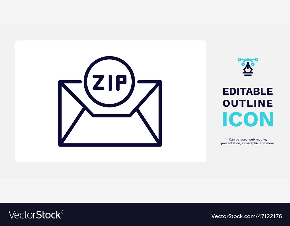 Zip code icon thin line code icon from Royalty Free Vector