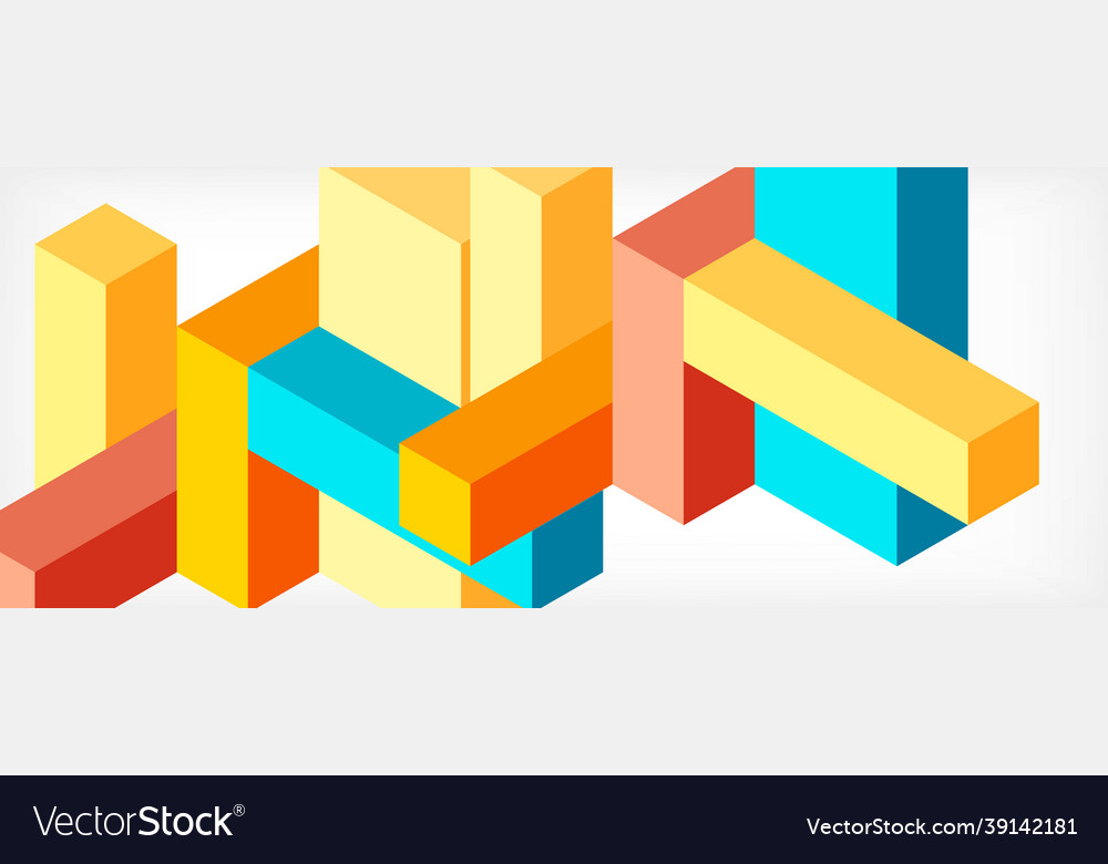Abstract background 3d cubes cubic elements Vector Image