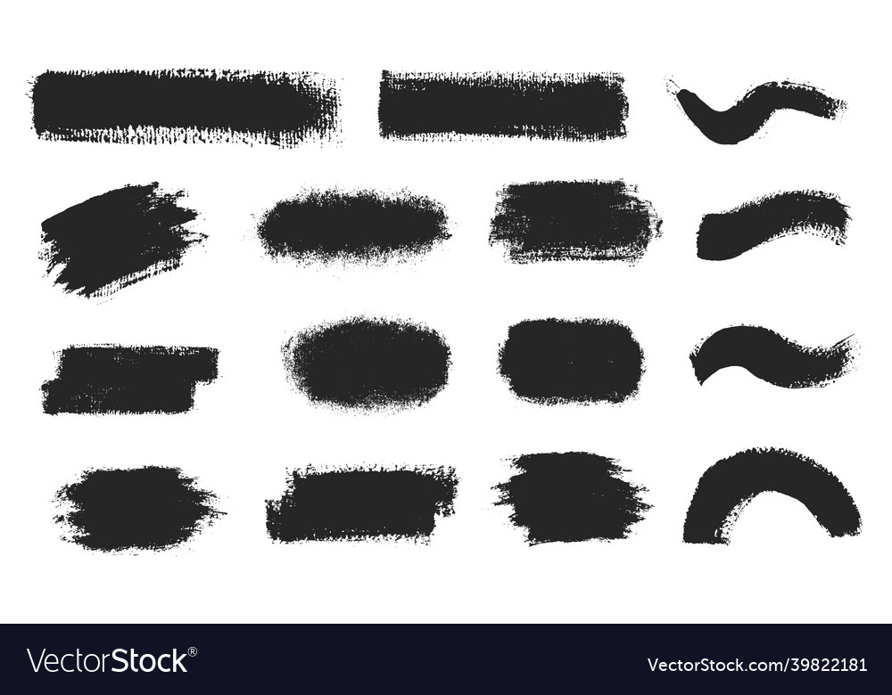 Black paint ink brush stroke brush line Royalty Free Vector