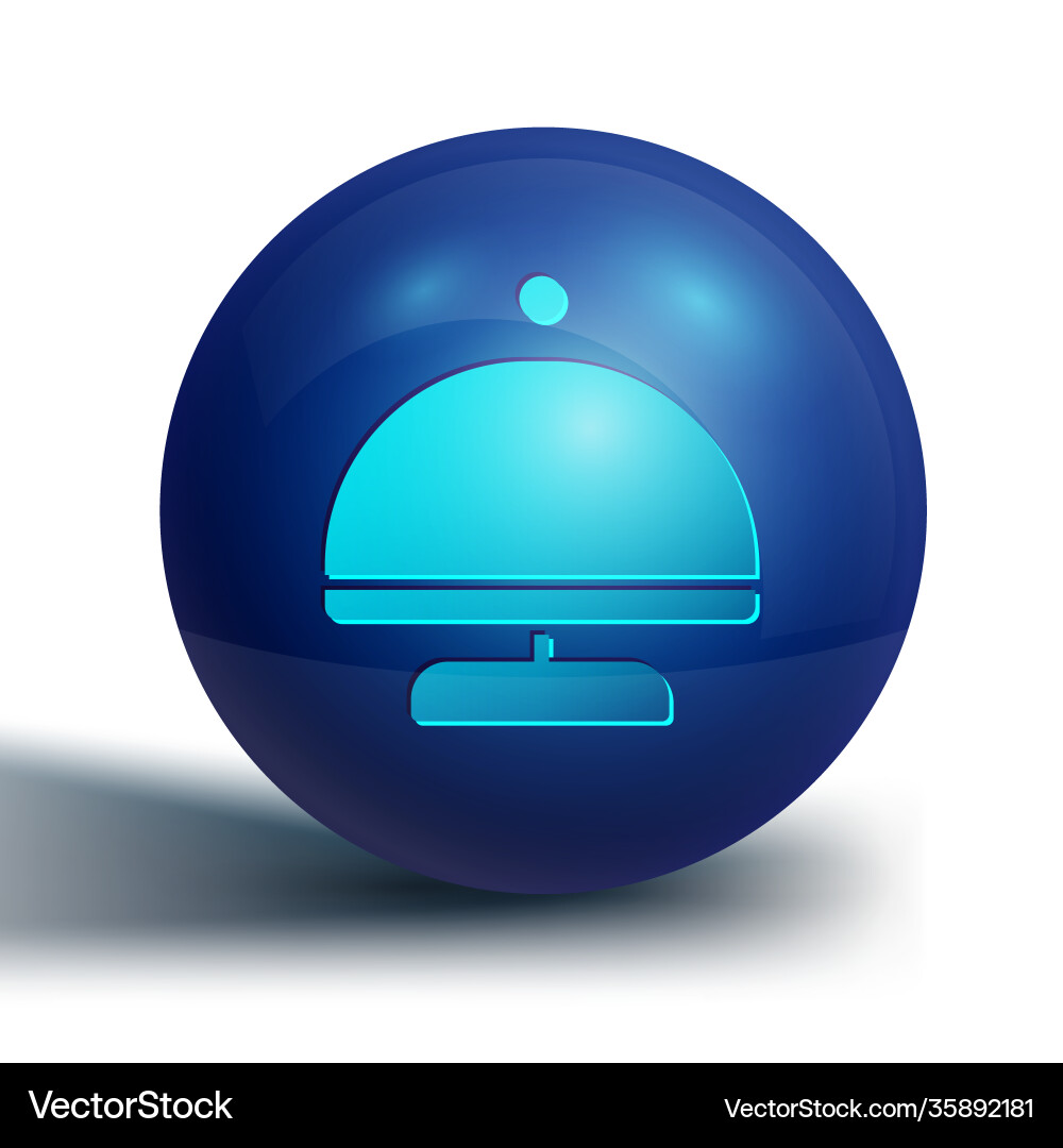 Blue covered with a tray food icon isolated Vector Image