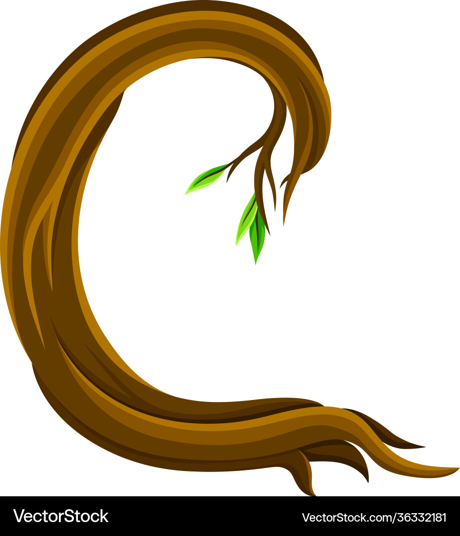 Capital letter c as forest alphabet symbol Vector Image