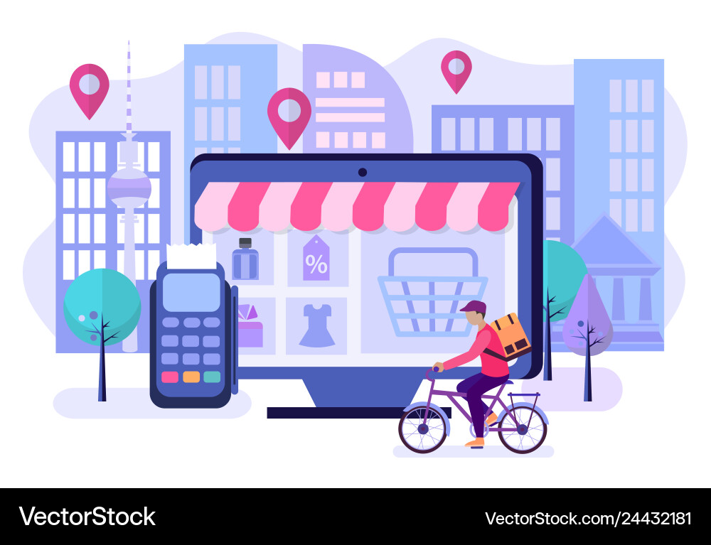 Concept of convenience shopping Royalty Free Vector Image