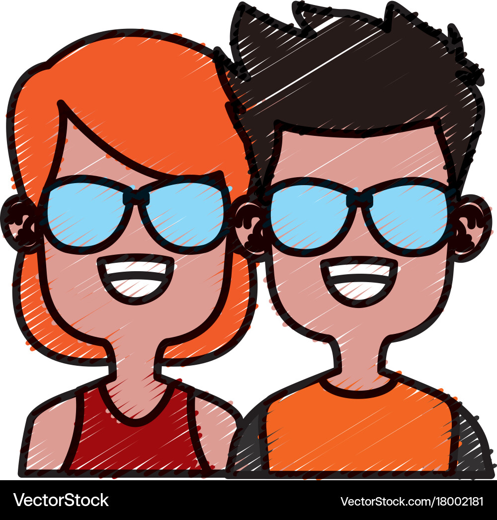 Cute kids friends cartoon Royalty Free Vector Image