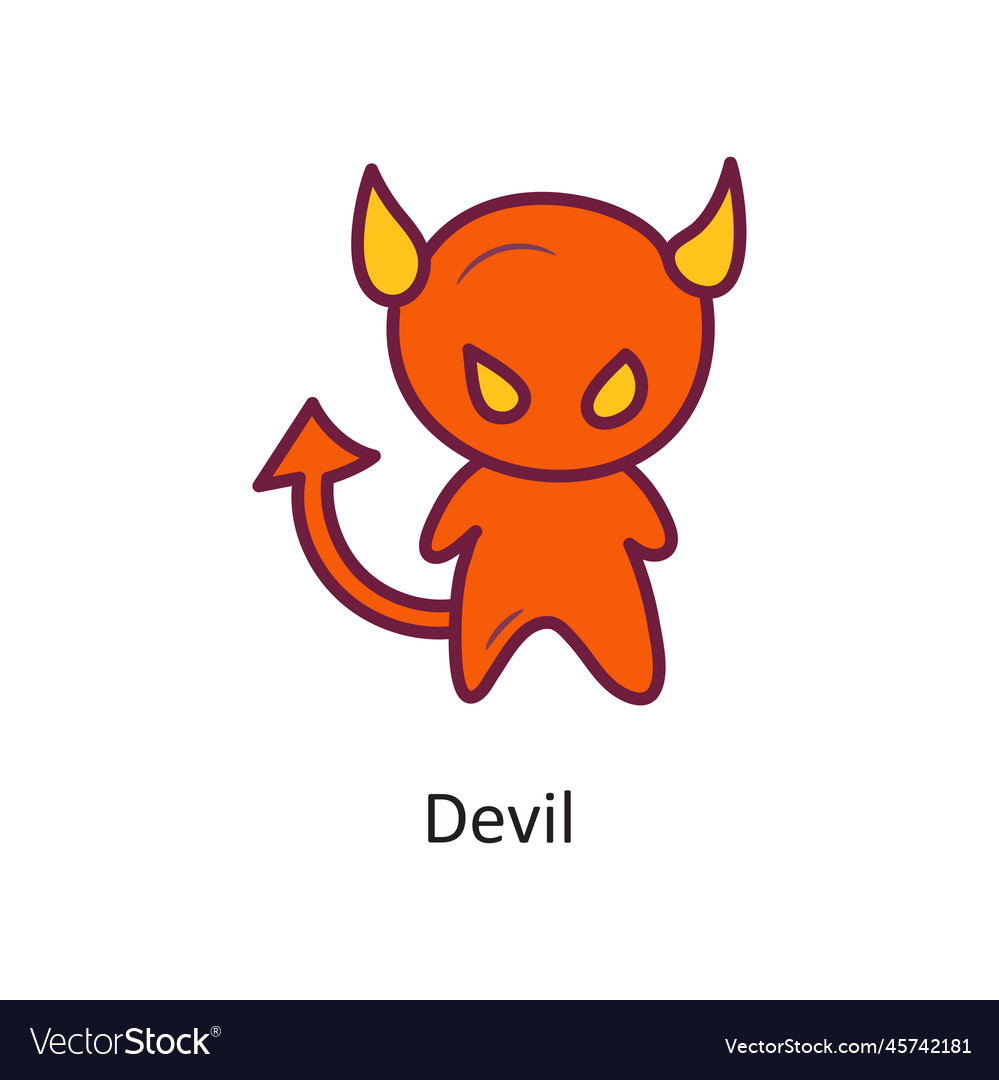 Devil fill outline icon design Royalty Free Vector Image