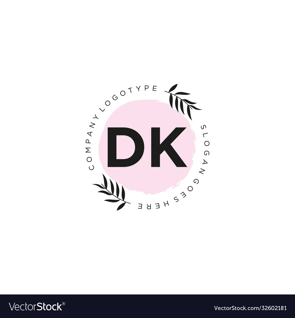 Dk letter logo icon design template elements Vector Image