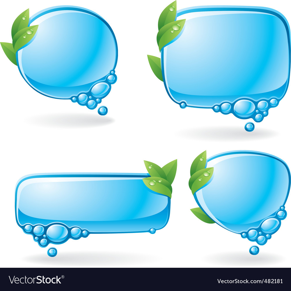 Eco speech bubble set Royalty Free Vector Image