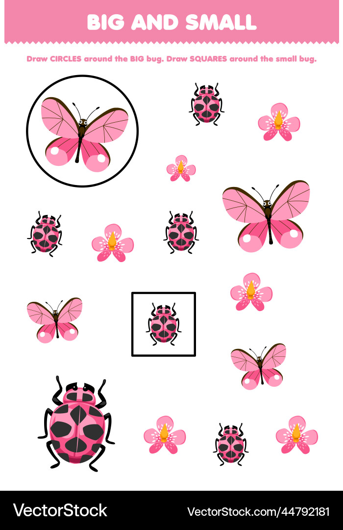 Education game for children arrange by size big Vector Image