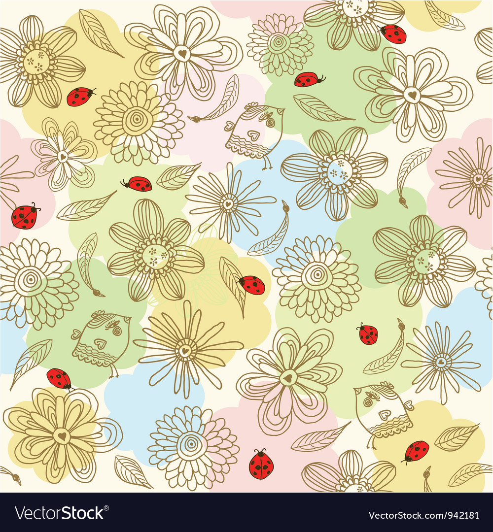 Floral Doodle Background Royalty Free Vector Image