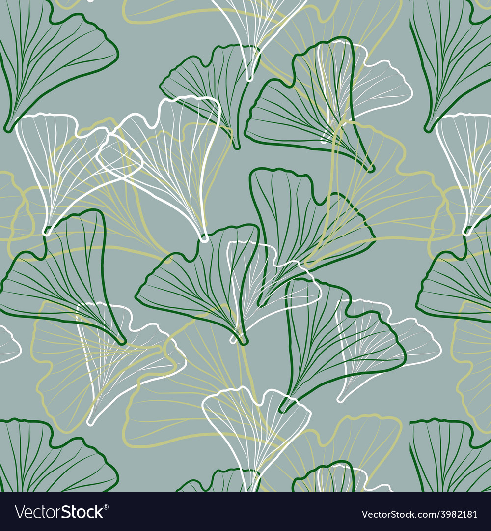 Ginkgo biloba pattern Royalty Free Vector Image