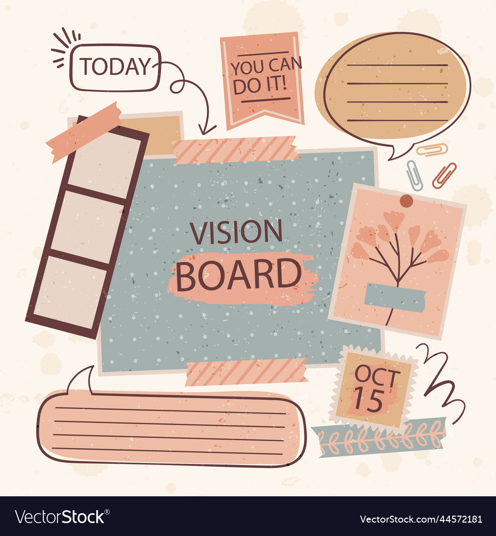 Hand drawn vision board Royalty Free Vector Image