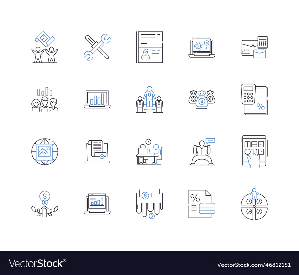 Market segmentation line icons collection Vector Image