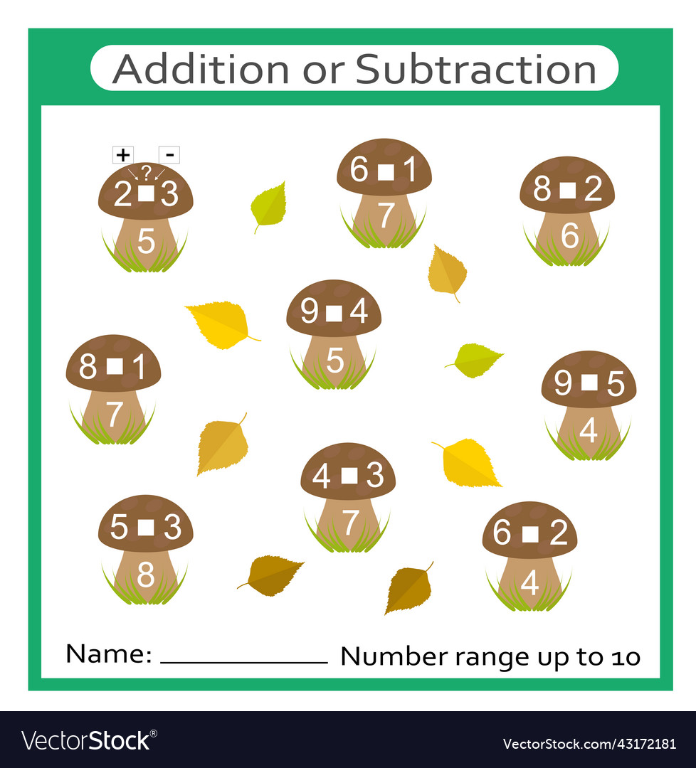 Math activity for kid developing numeracy skills Vector Image