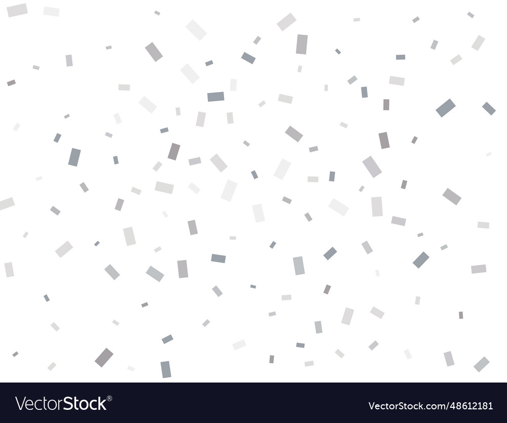 Modern light silver rectangular glitter confetti Vector Image