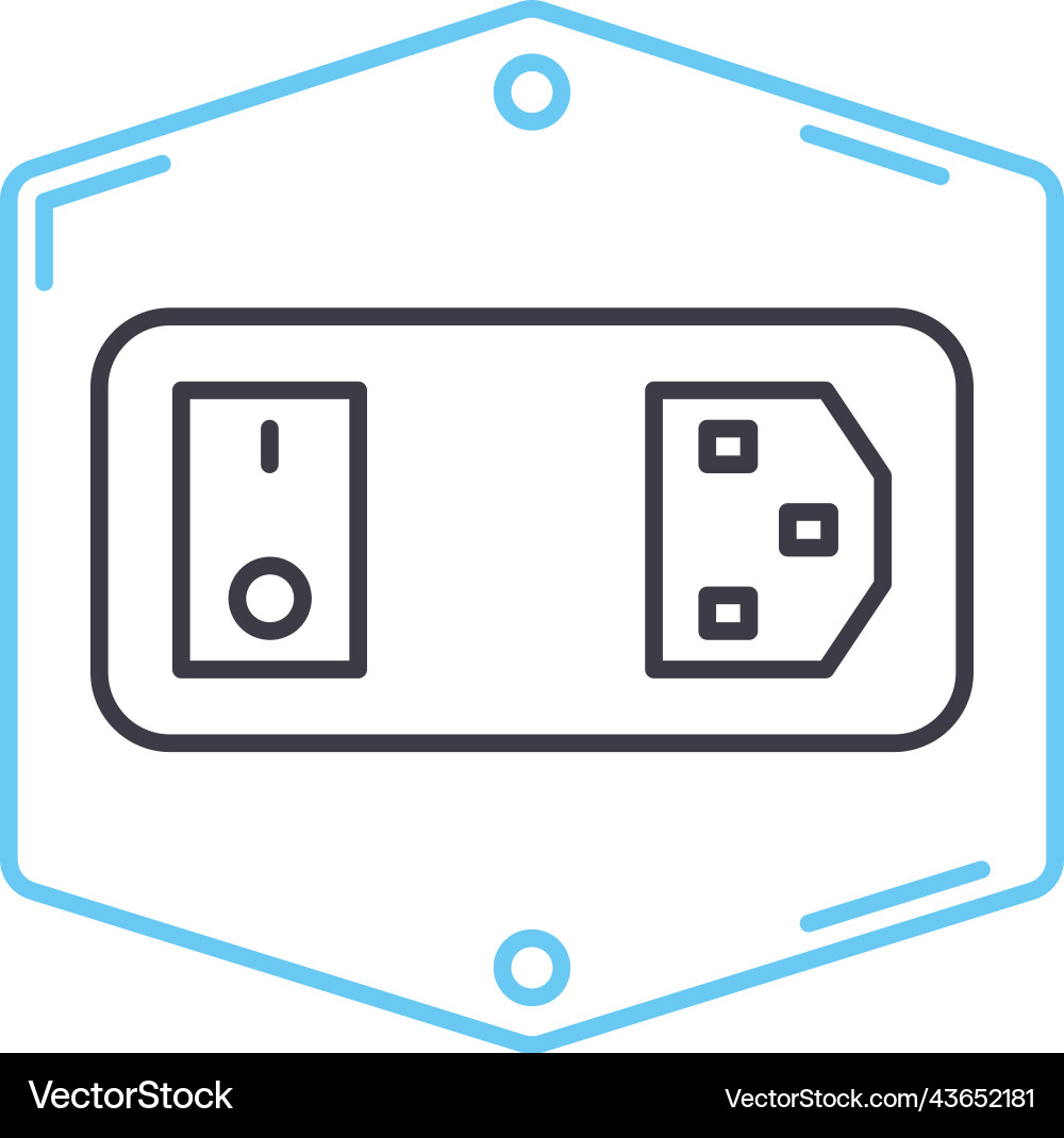 Power ac supply line icon outline symbol Vector Image