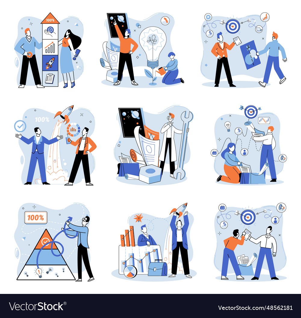 Project launch a decisive step Royalty Free Vector Image