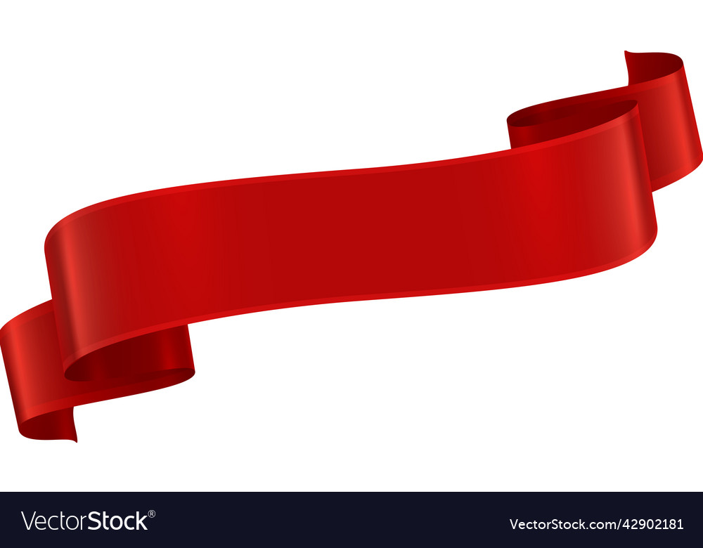 Red ribbon empty composition Royalty Free Vector Image