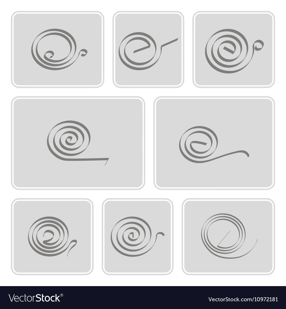 Set of monochrome icons with springs Royalty Free Vector