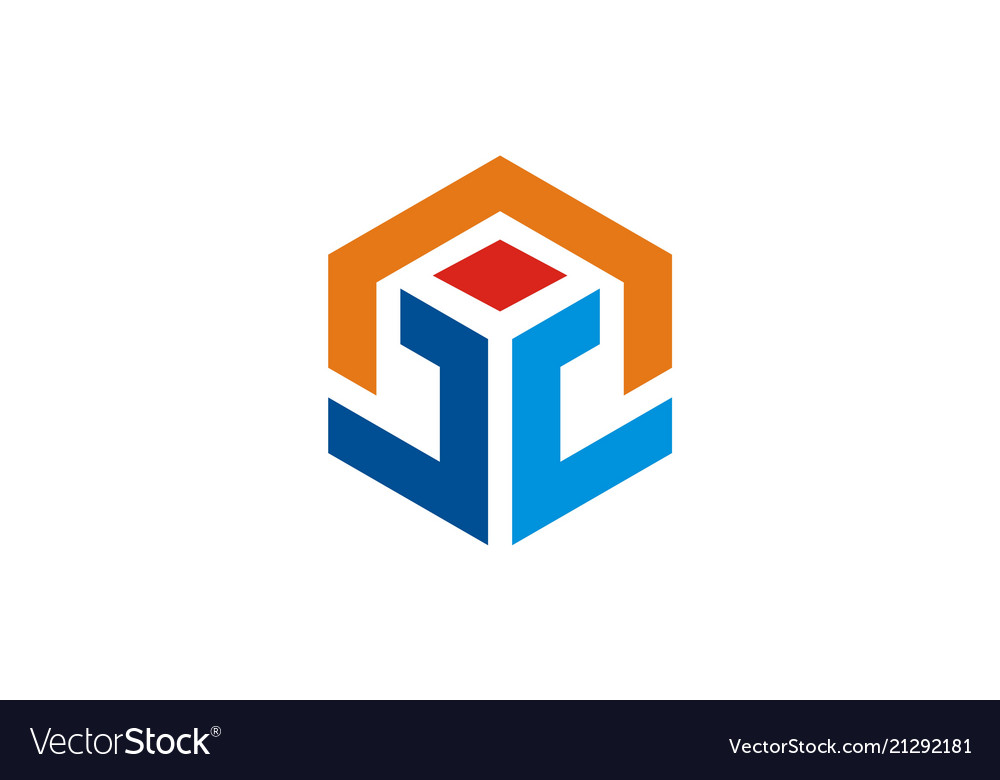 Shape 3d technology logo Royalty Free Vector Image