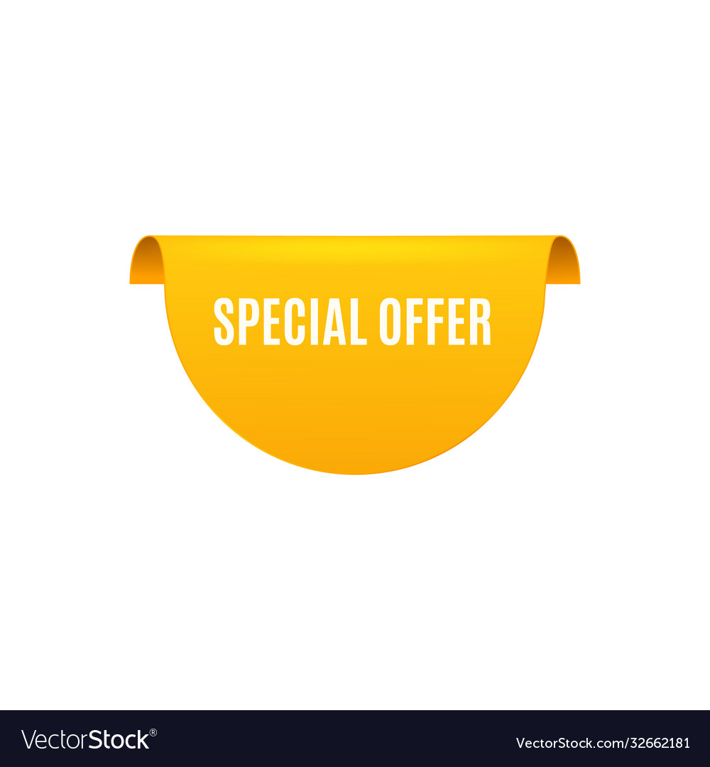 Special offer rounded corner element realistic Vector Image