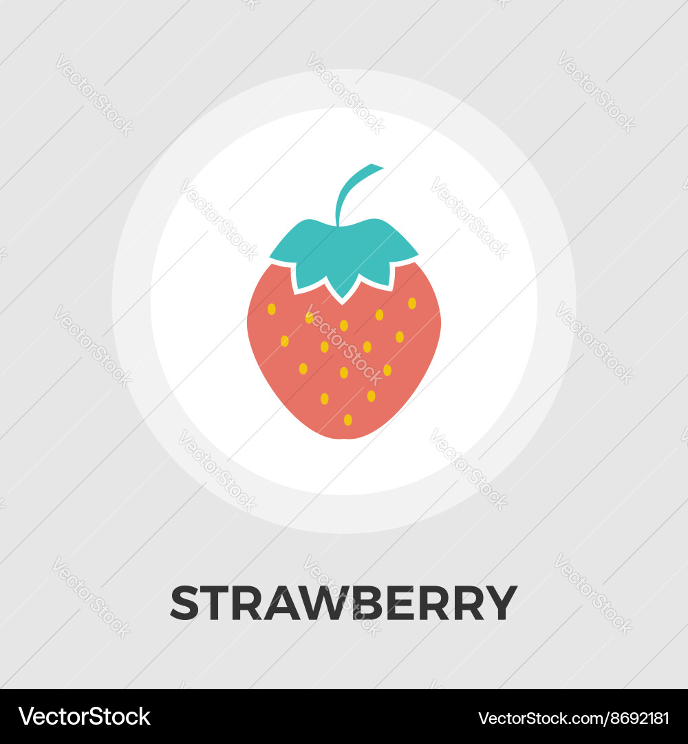 Strawberry flat icon Royalty Free Vector Image