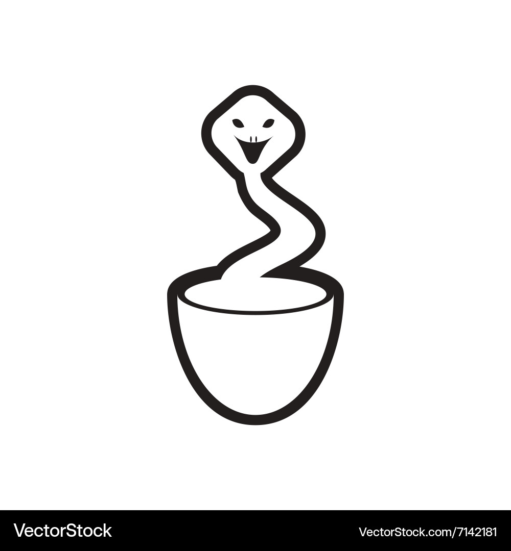 Stylish black and white icon indian cobra Vector Image