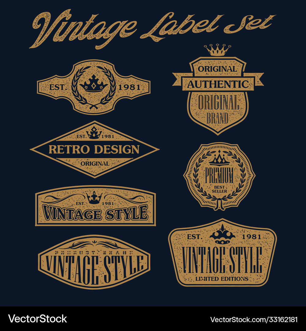 Vintage and retro badge label design collection Vector Image