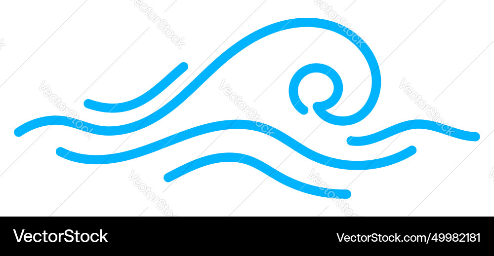Wave line icon sea and ocean ripple water Vector Image