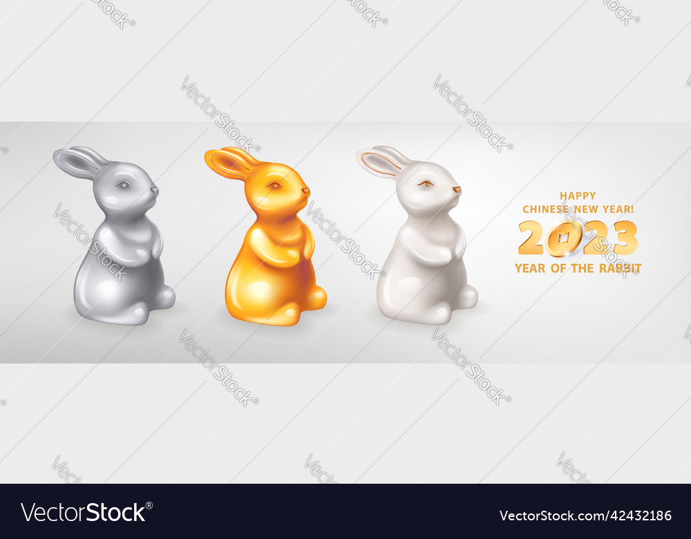 2023 year of the rabbit 11 Royalty Free Vector Image