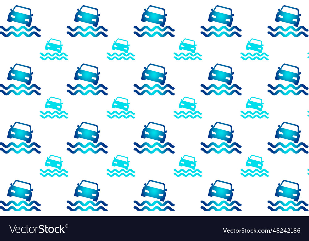 Abstract car falling into water pattern background