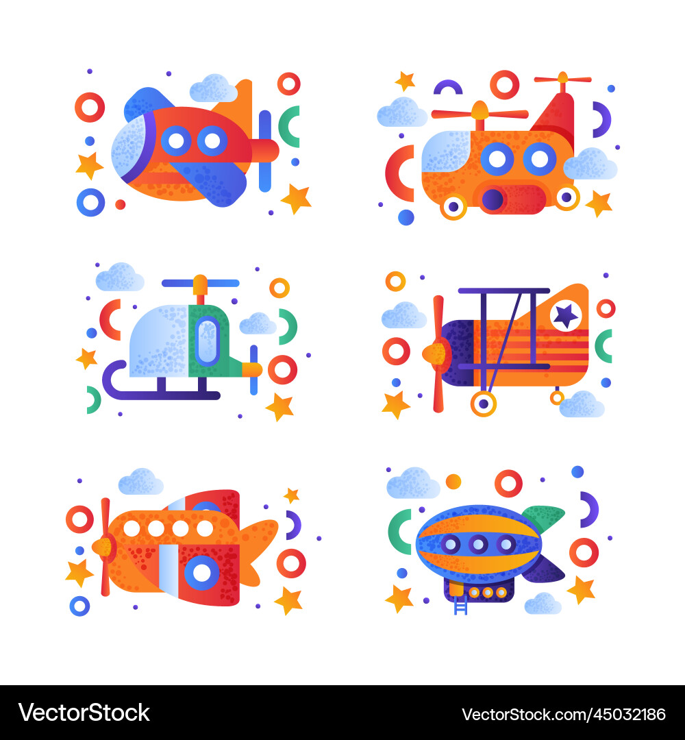 Aero vehicle icon with plane and helicopter Vector Image