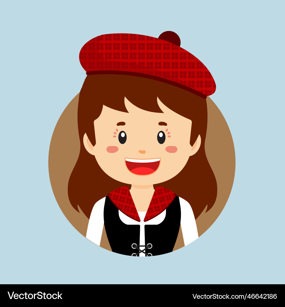 Avatar of a scotland character Royalty Free Vector Image