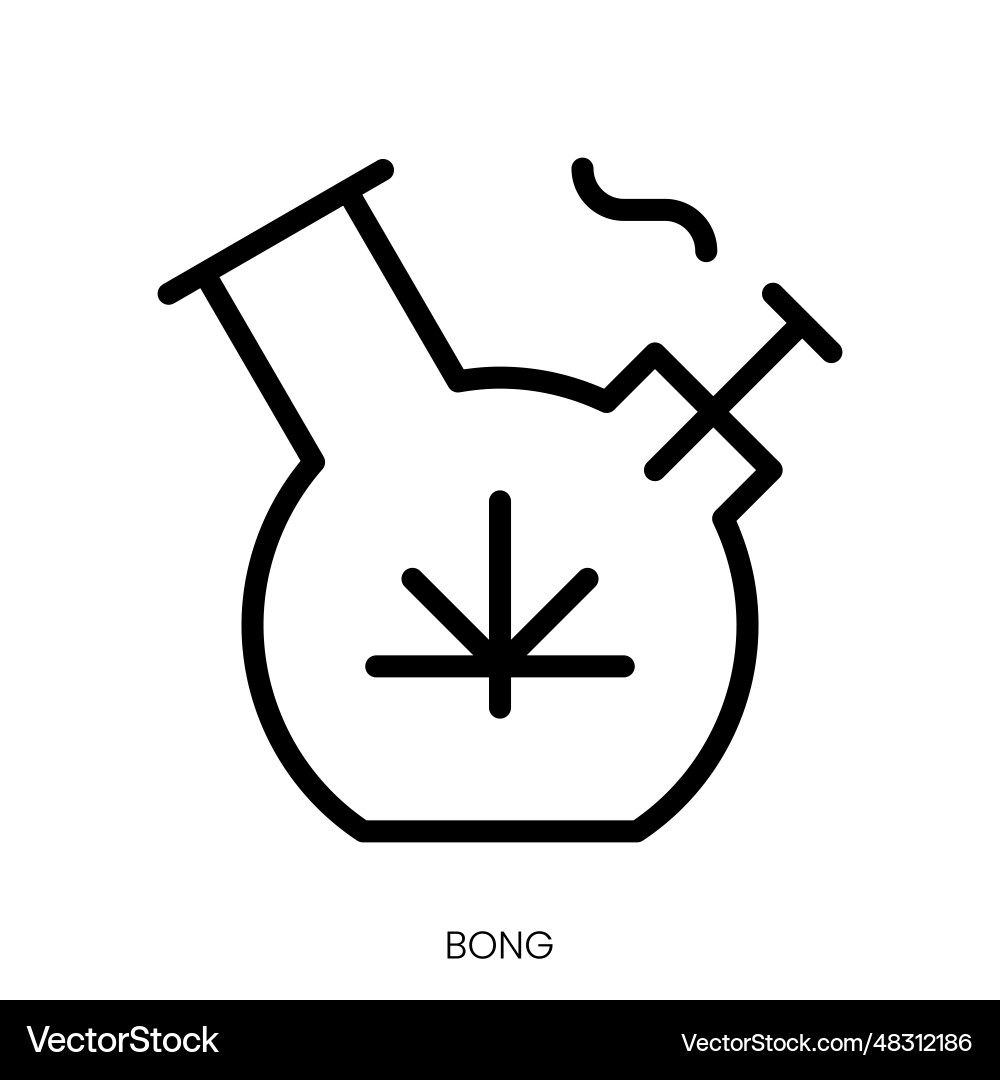 Bong icon line art style design isolated on white Vector Image