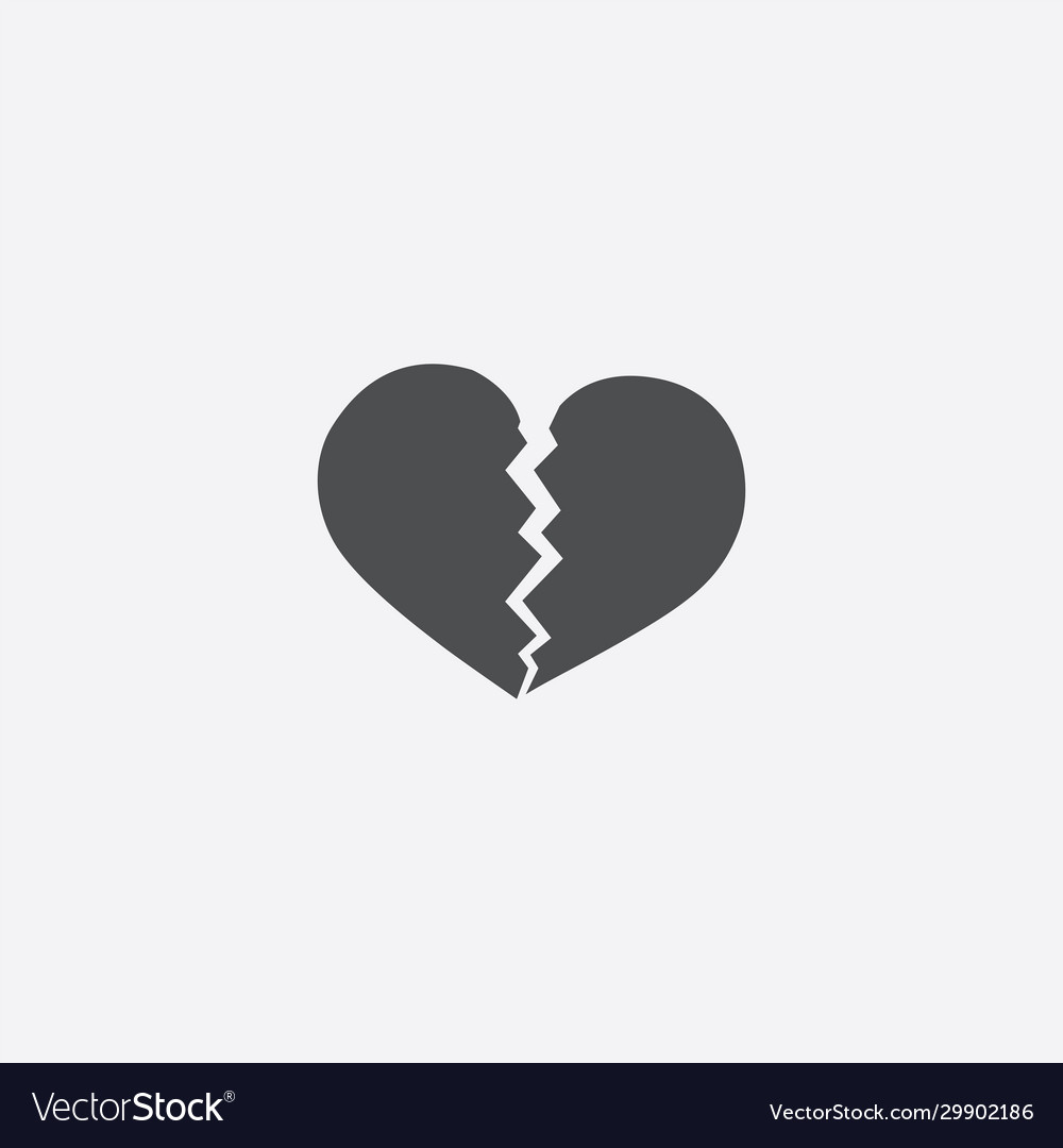 Broken heart icon Royalty Free Vector Image - VectorStock