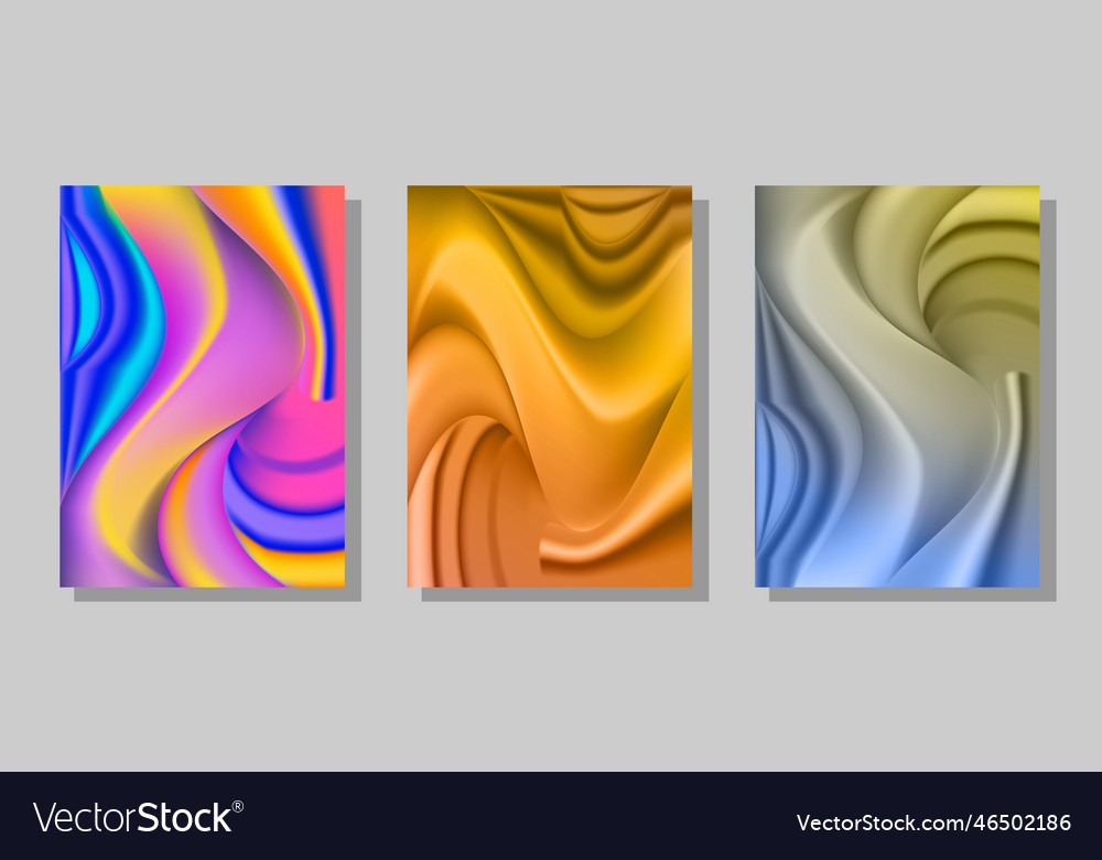 Colorful gradient color waves template Royalty Free Vector