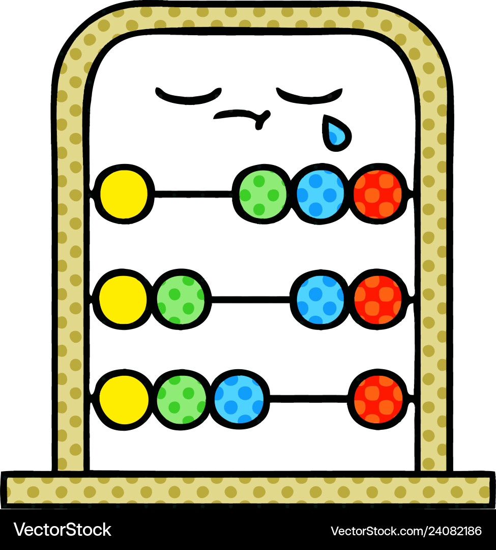 Comic book style cartoon abacus Royalty Free Vector Image