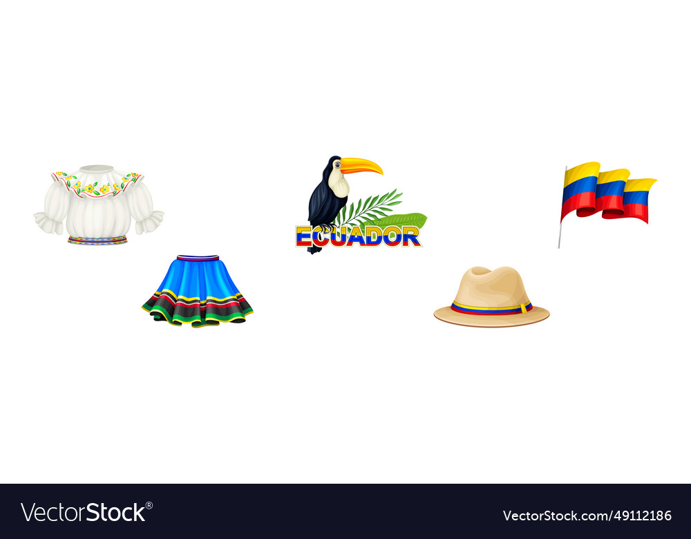 Different ecuador objects and national symbols Vector Image Different ecuador objects and national symbols Vector Image