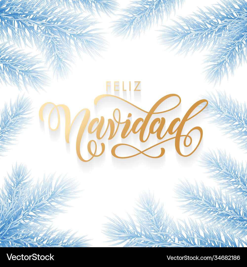 Feliz navidad spanish merry christmas holiday Vector Image