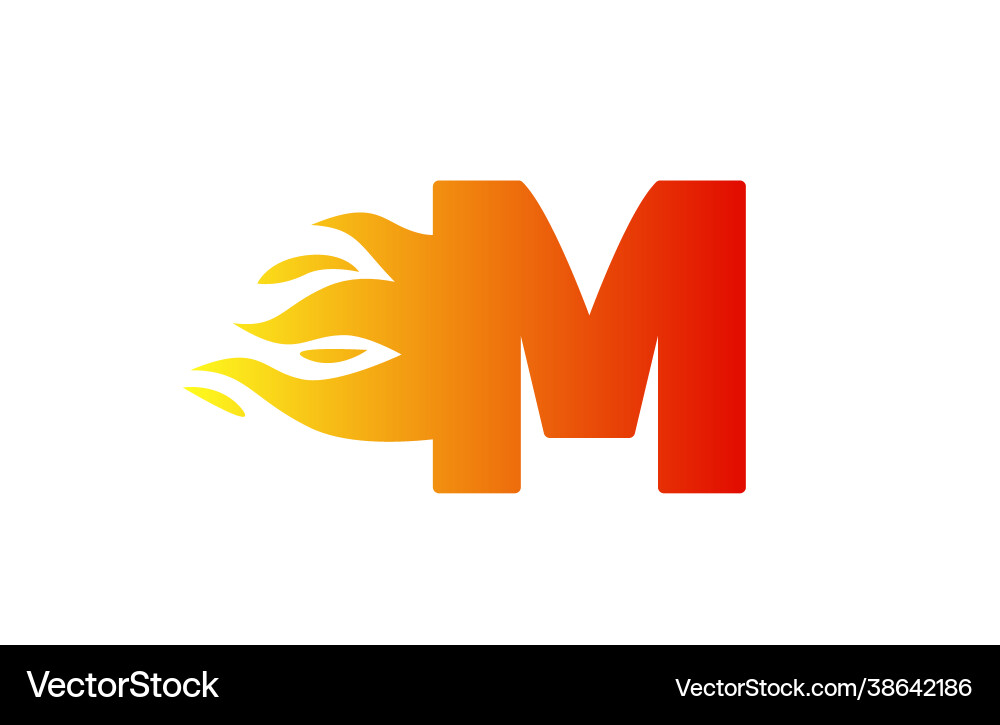 Alphabet M With Fire