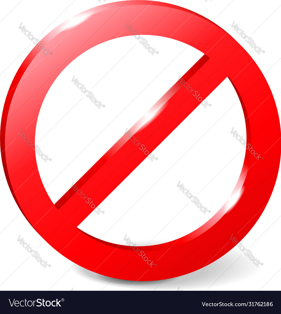 Forbidden sign 3d empty template Royalty Free Vector Image
