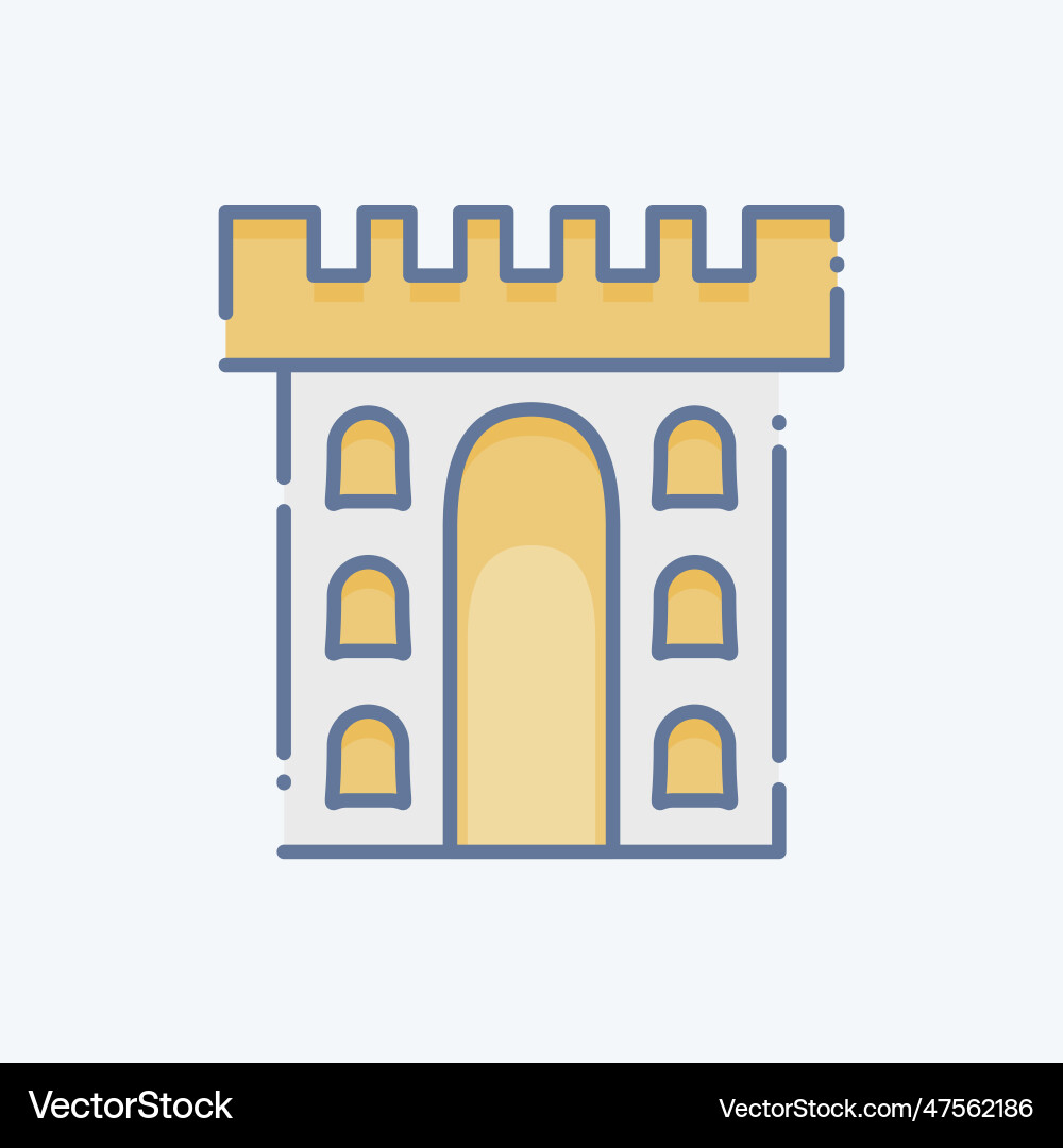 Icon castle related to celtic symbol doodle style Vector Image