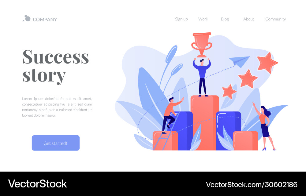 Key to success concept landing page Royalty Free Vector