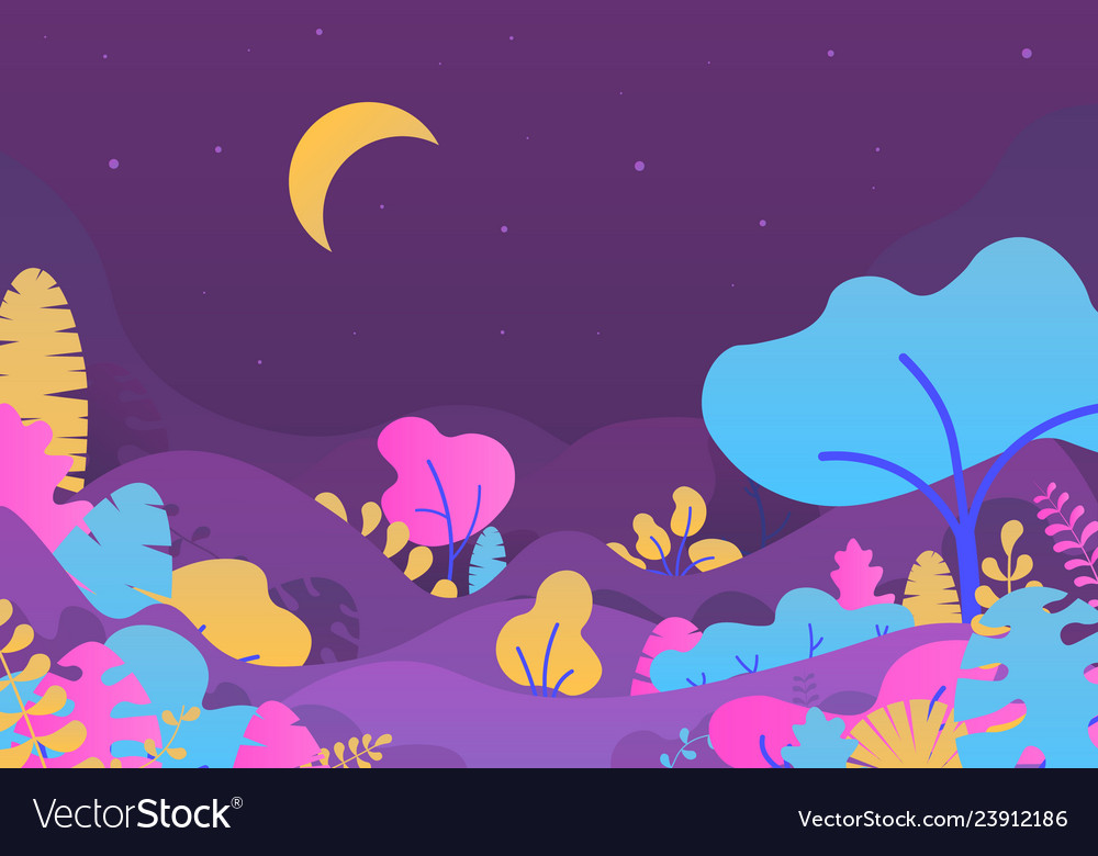 Magic forest with trees Royalty Free Vector Image
