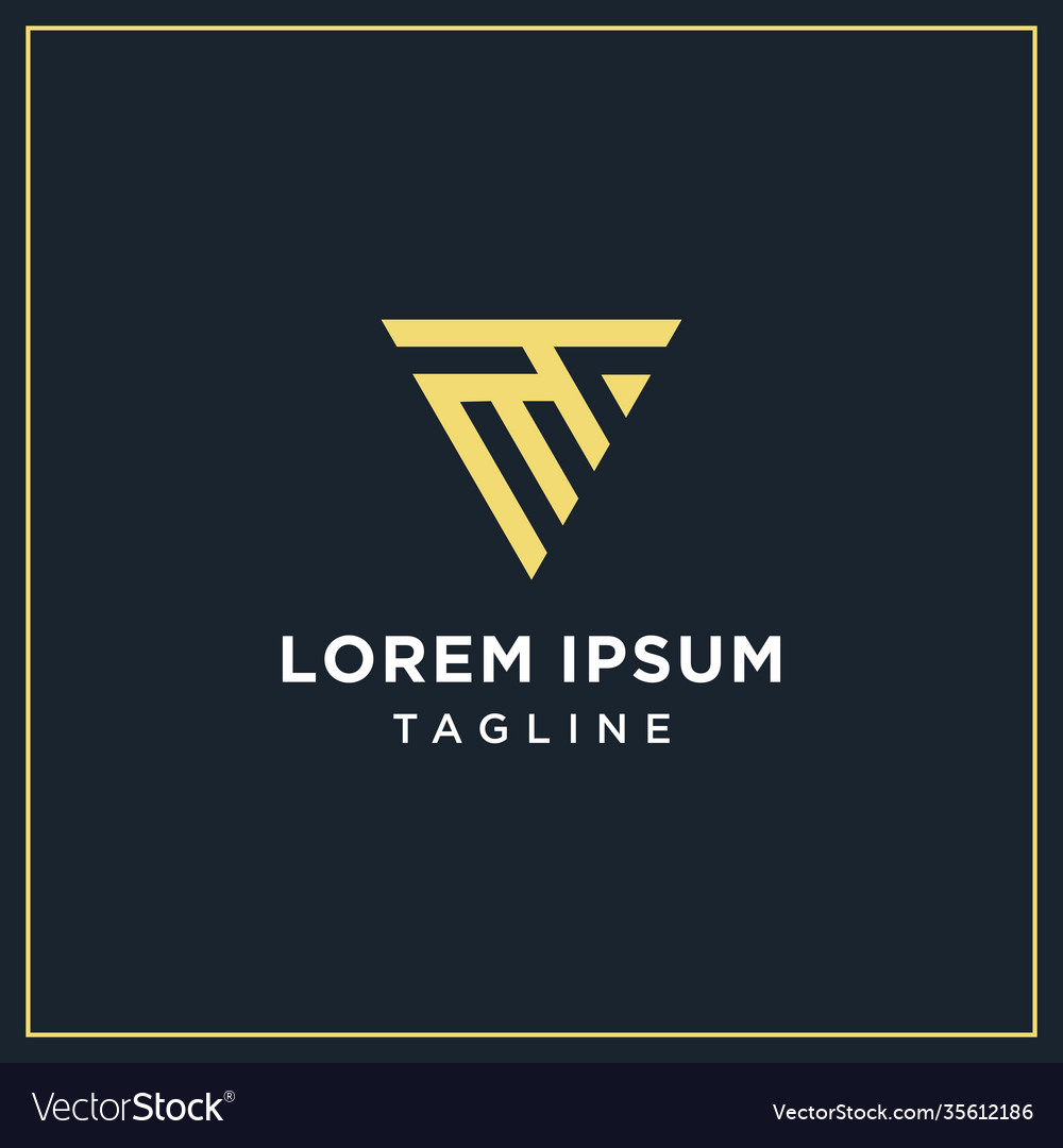 Mt or ut triangle logo Royalty Free Vector Image