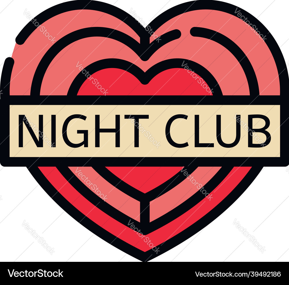 Night club icon color outline Royalty Free Vector Image